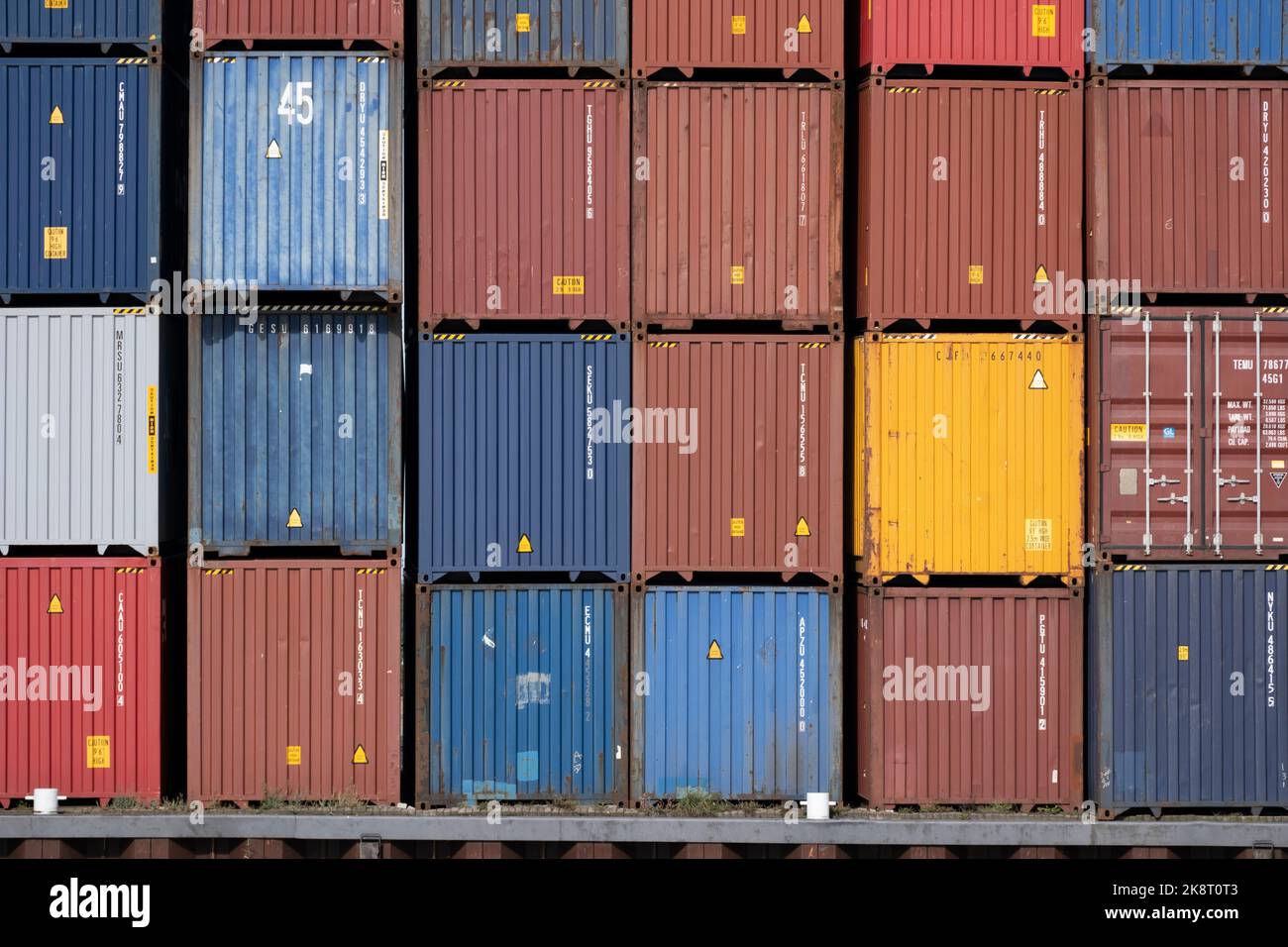 Stack of Cargo Containers at the docks Stock Photo - Alamy