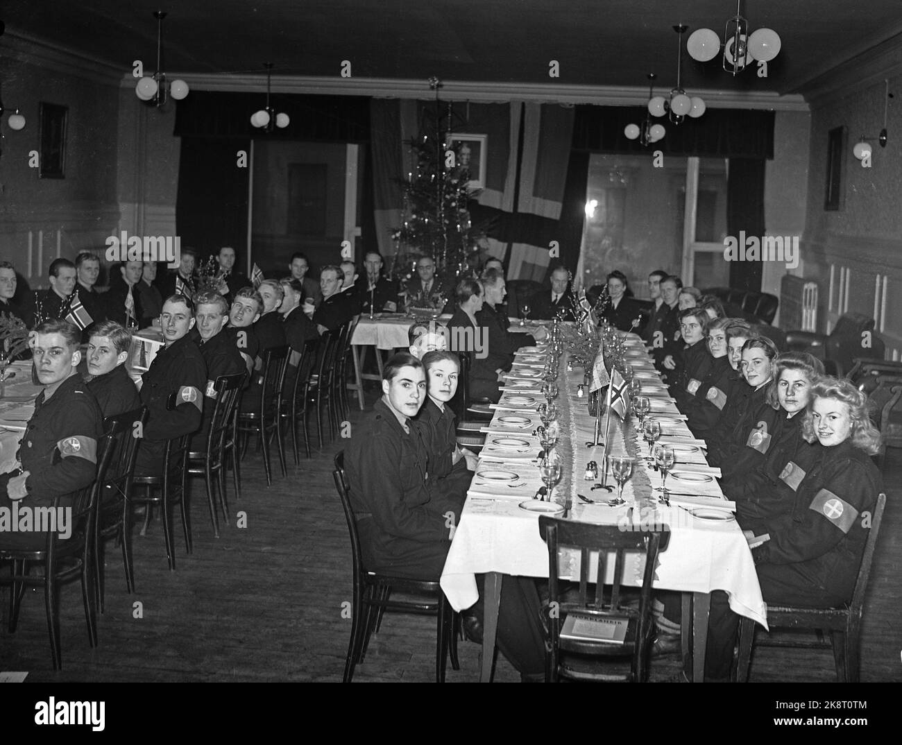 WW2 Oslo 19420104 N.S.N.F. Youth to Germany, here from lunch at the ...