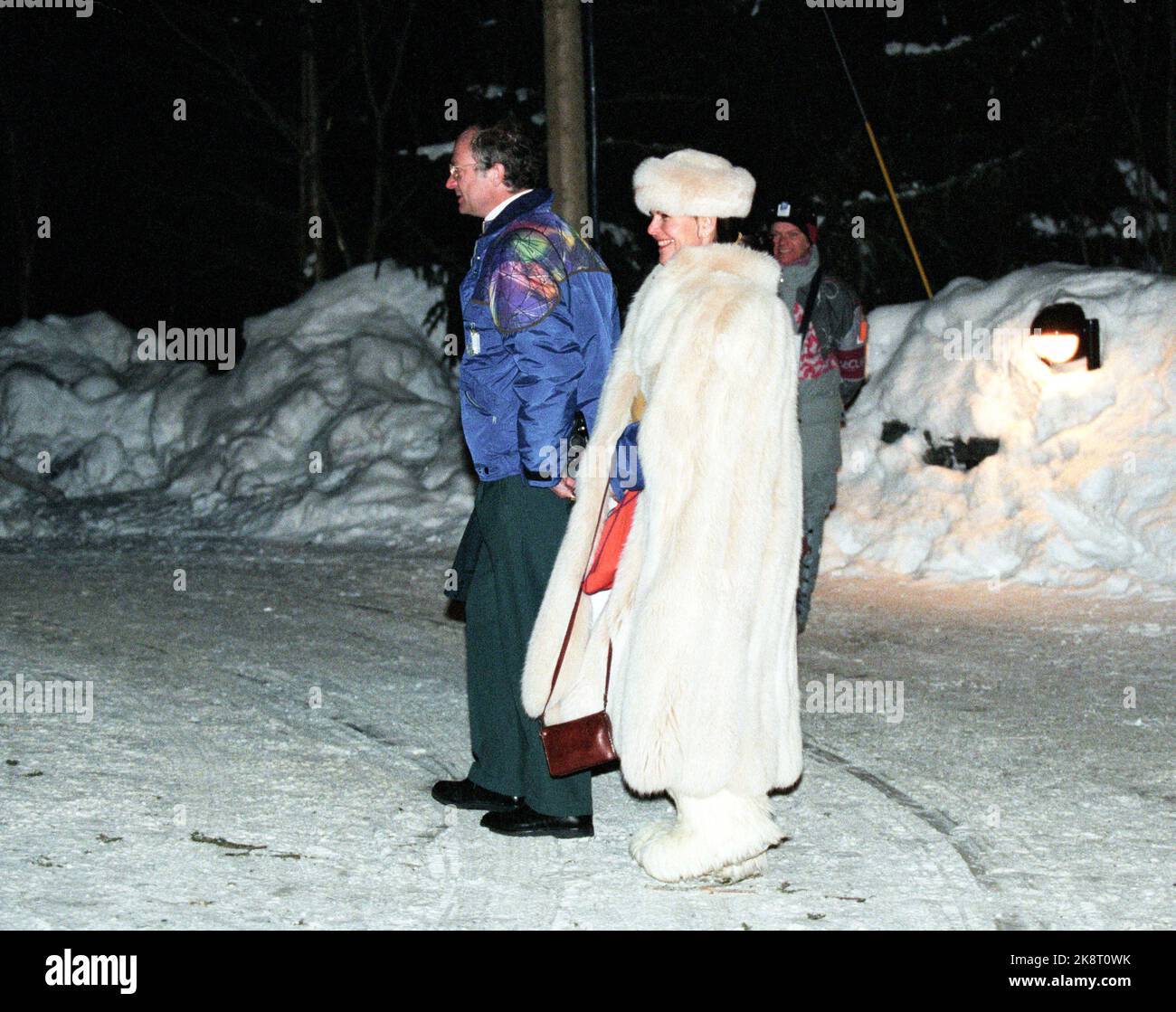 Lillehammer 19940221. King Harald turns 57 years. Here, King Carl ...