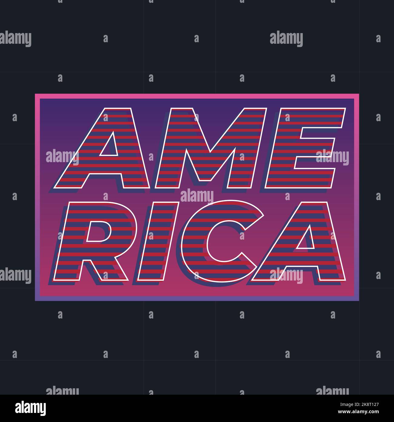 America, halftone line letter typography design artwork. Editable ...