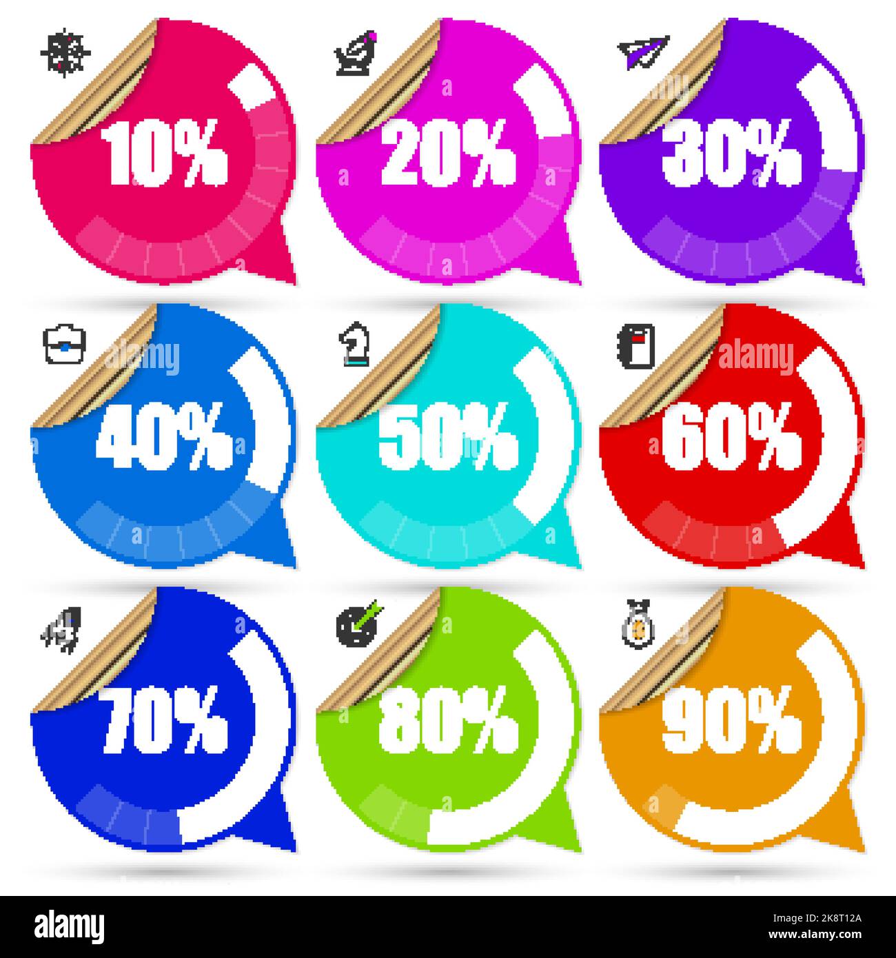 Set of percentage diagrams for Infographics design. Vector illustration ...