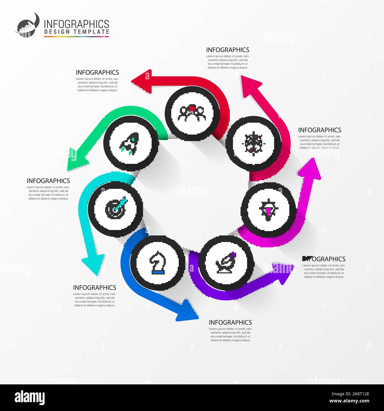 Infographic design template. Creative concept with 7 steps. Can be used ...