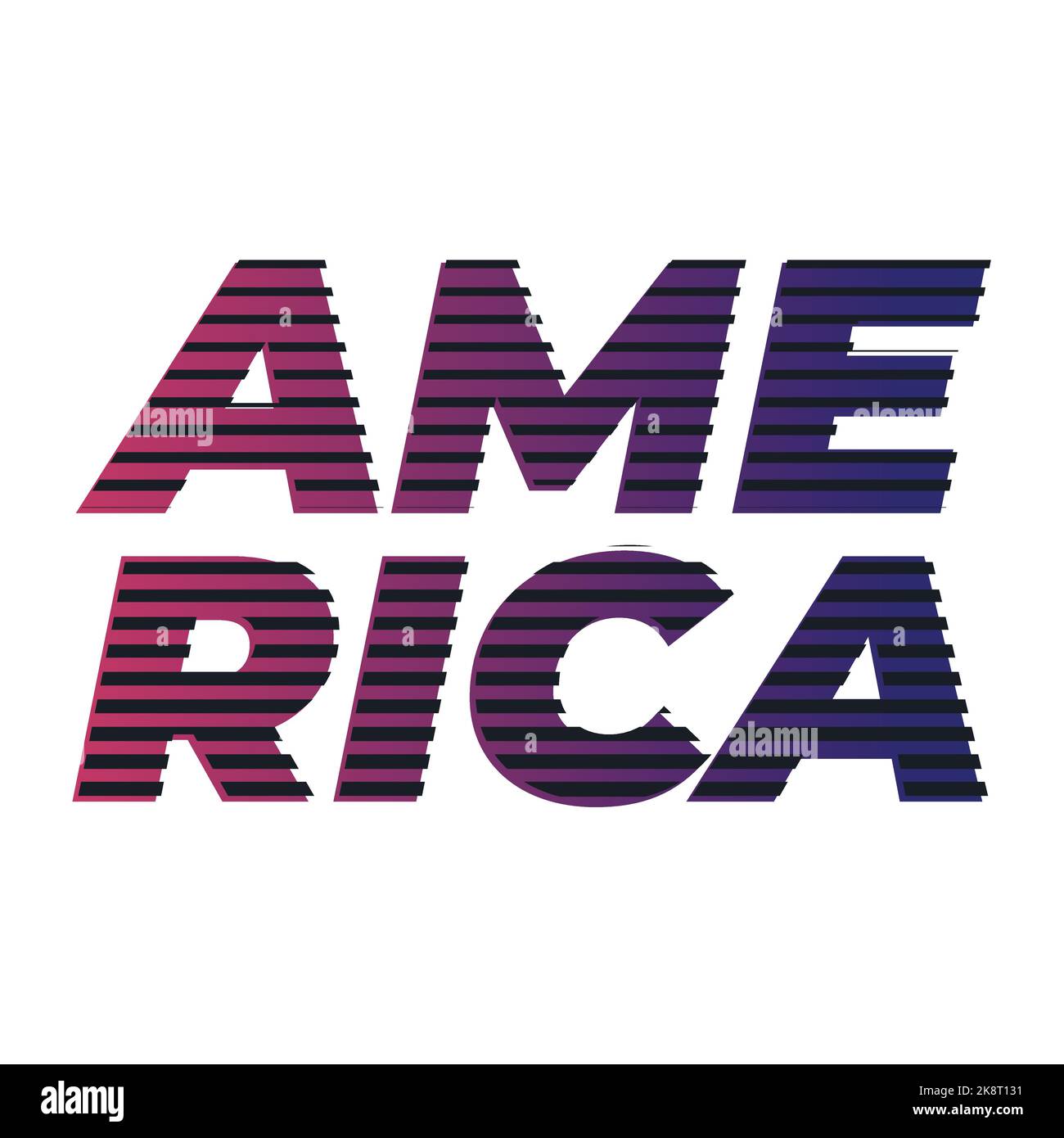 America, halftone line letter typography design artwork. Editable ...