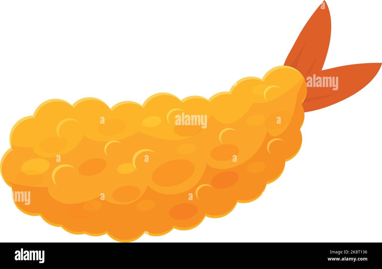 Cooking tempura icon cartoon vector. Fried shrimp. Cutlet rice Stock ...