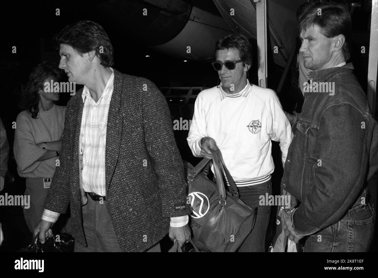 Oslo September 13, 1988. Drugs Jonas Wold (in white sweater) arrive ...
