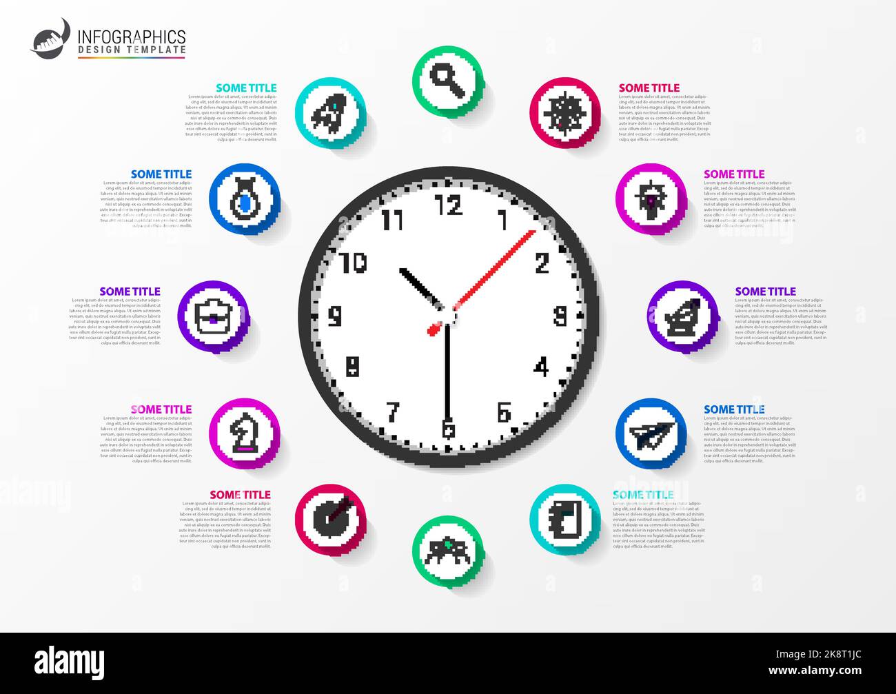 12 hour digital clock Stock Vector Images - Alamy