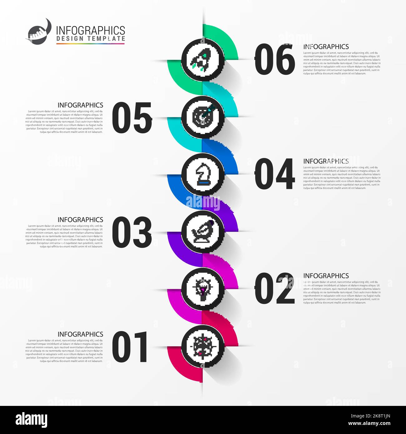 Infographic design template. Creative concept with 6 steps. Can be used ...