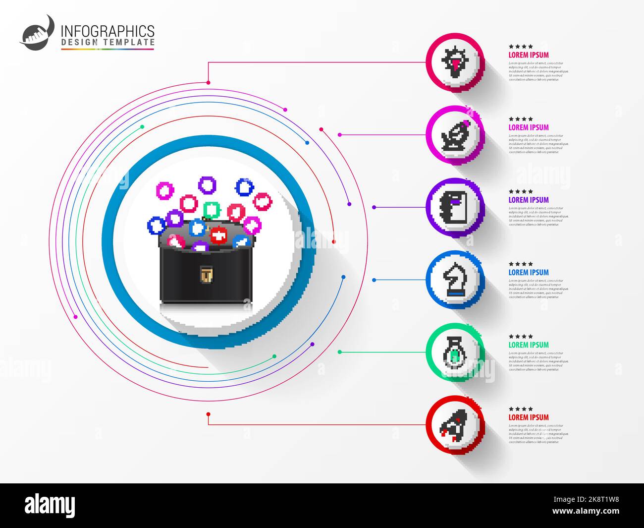 Infographic design template. Creative concept with 6 steps. Can be used for workflow layout ...