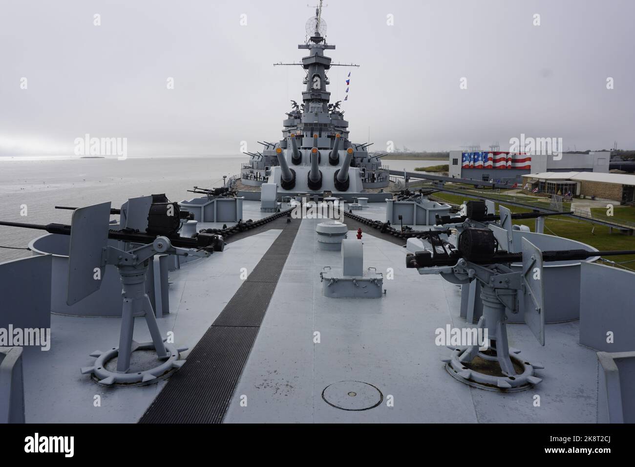 A high angle shot from the deck of the USS Alabama ship Stock Photo - Alamy