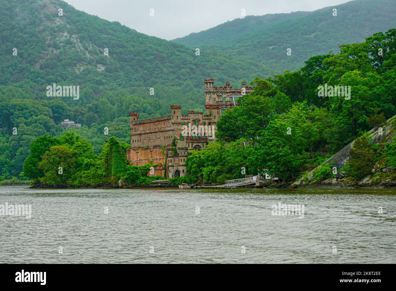 A beautiful view of the Bannerman Castle near the Hudson River in New ...