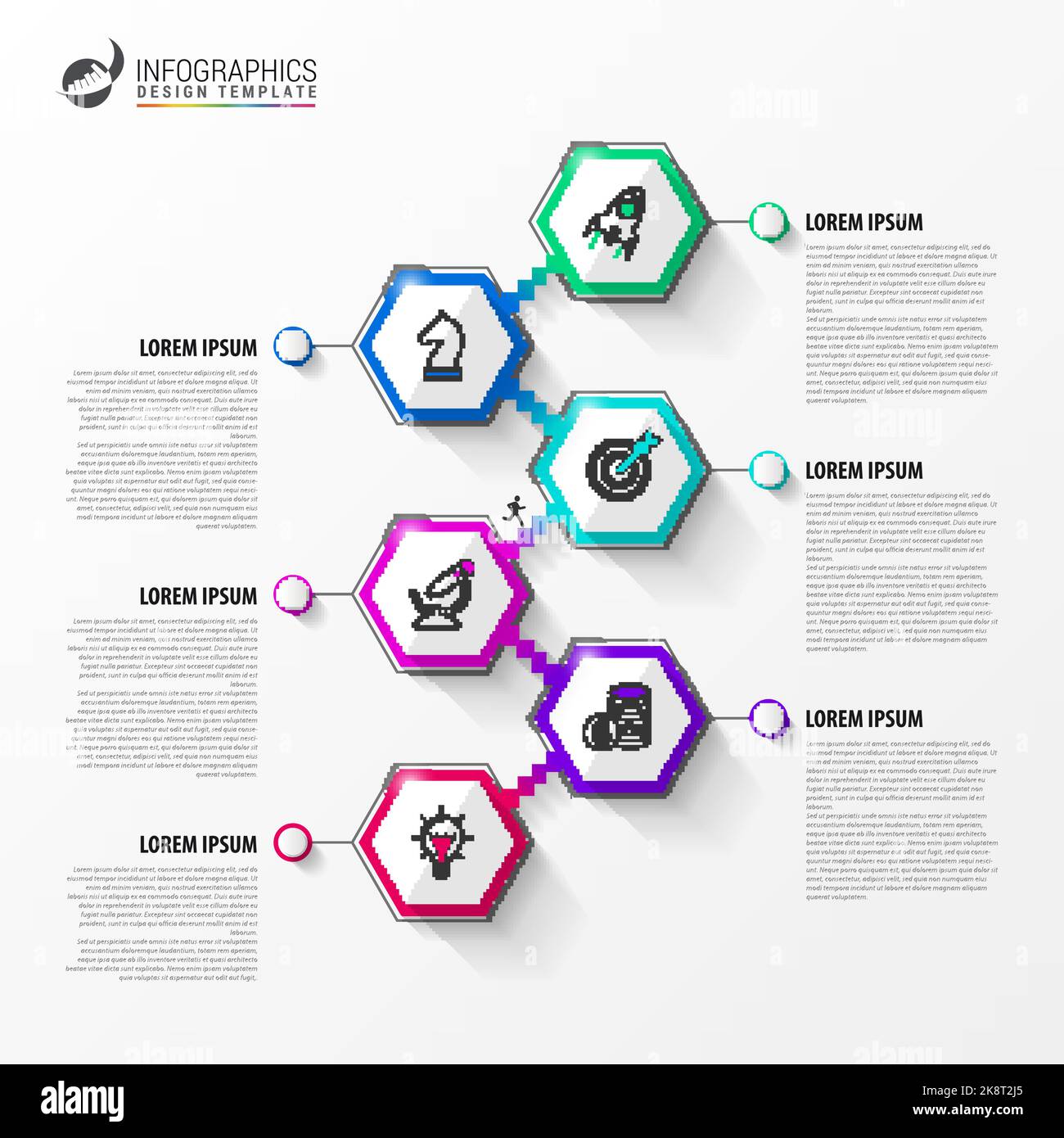 Infographic design template. Timeline concept with 6 steps. Can be used ...
