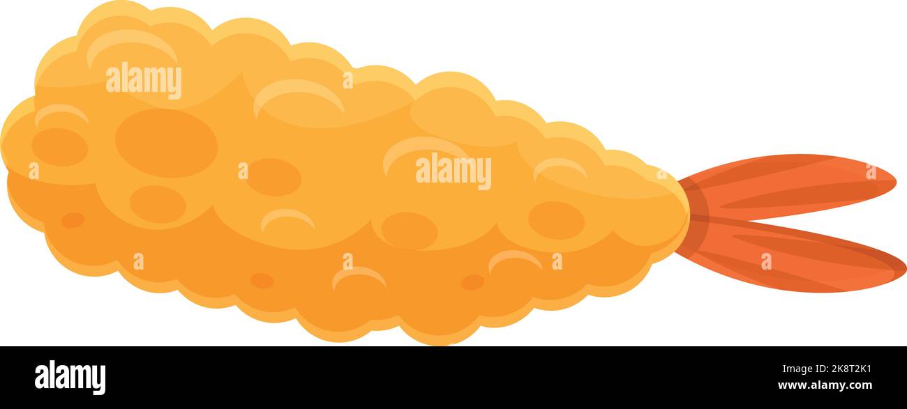 Hot tempura icon cartoon vector. Cooking prawn. Deep dish Stock Vector ...