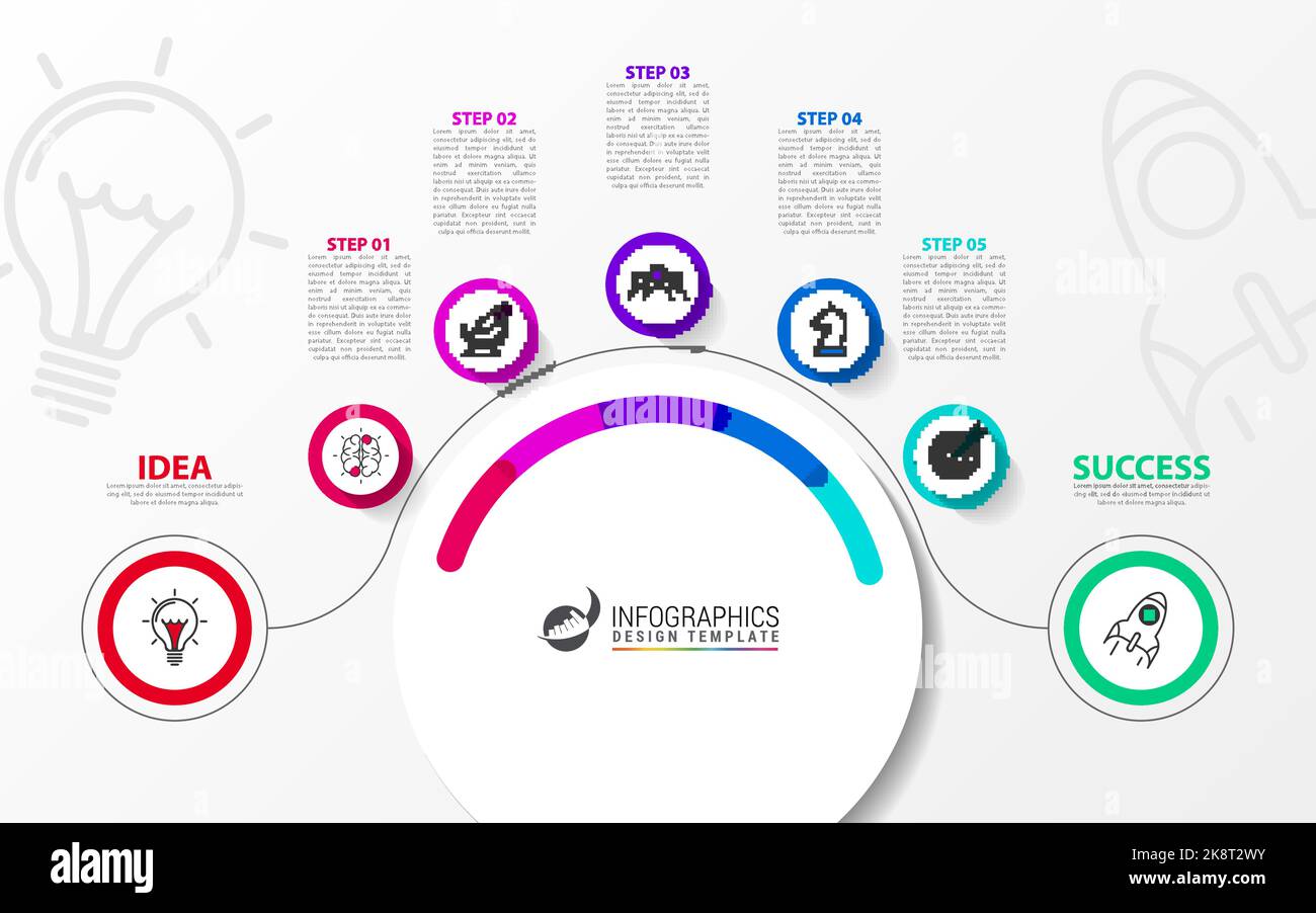 Infographic design template. Creative concept with 5 steps. Can be used ...