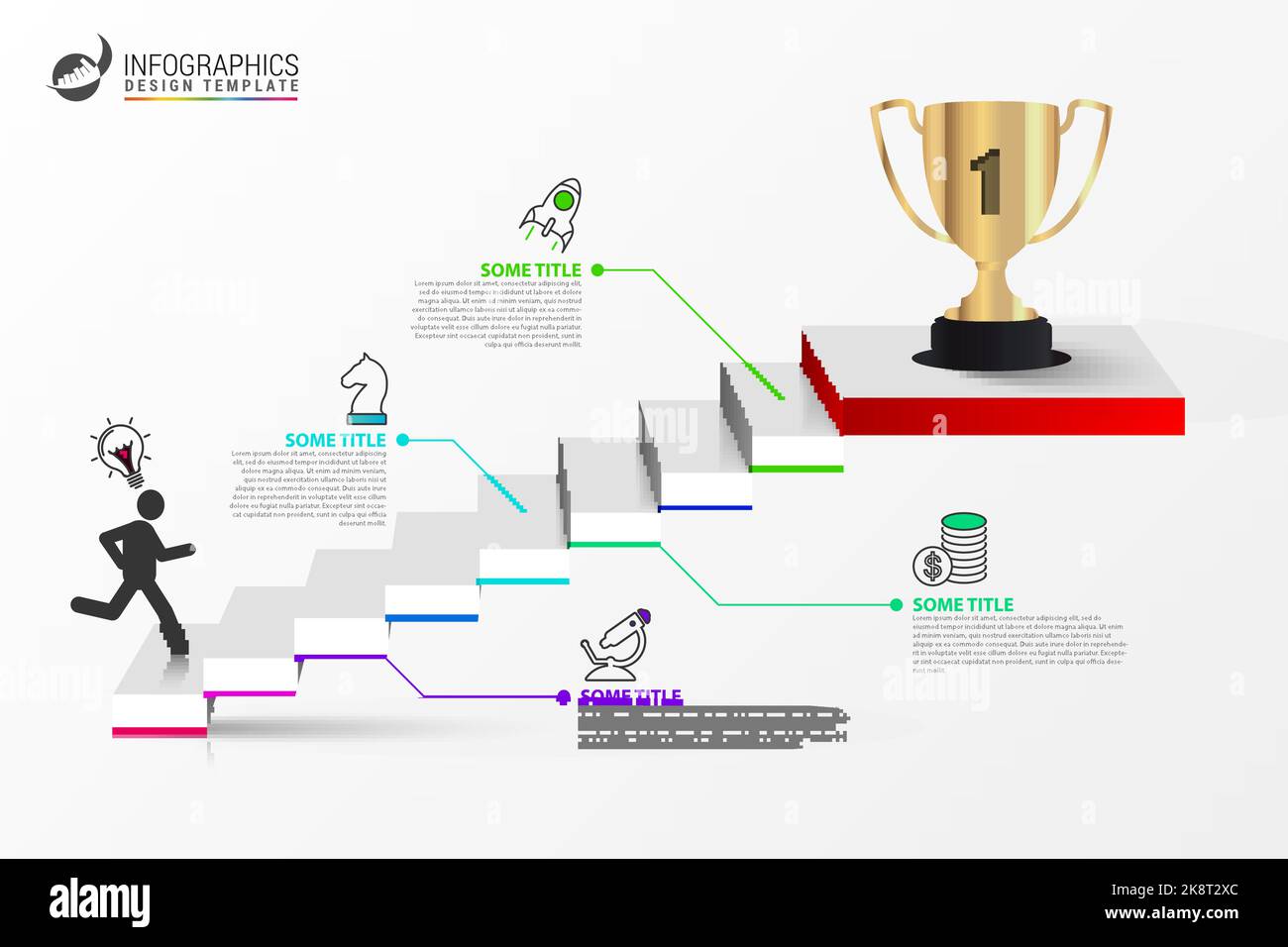 Infographic design template. Staircase concept with steps. Can be used ...