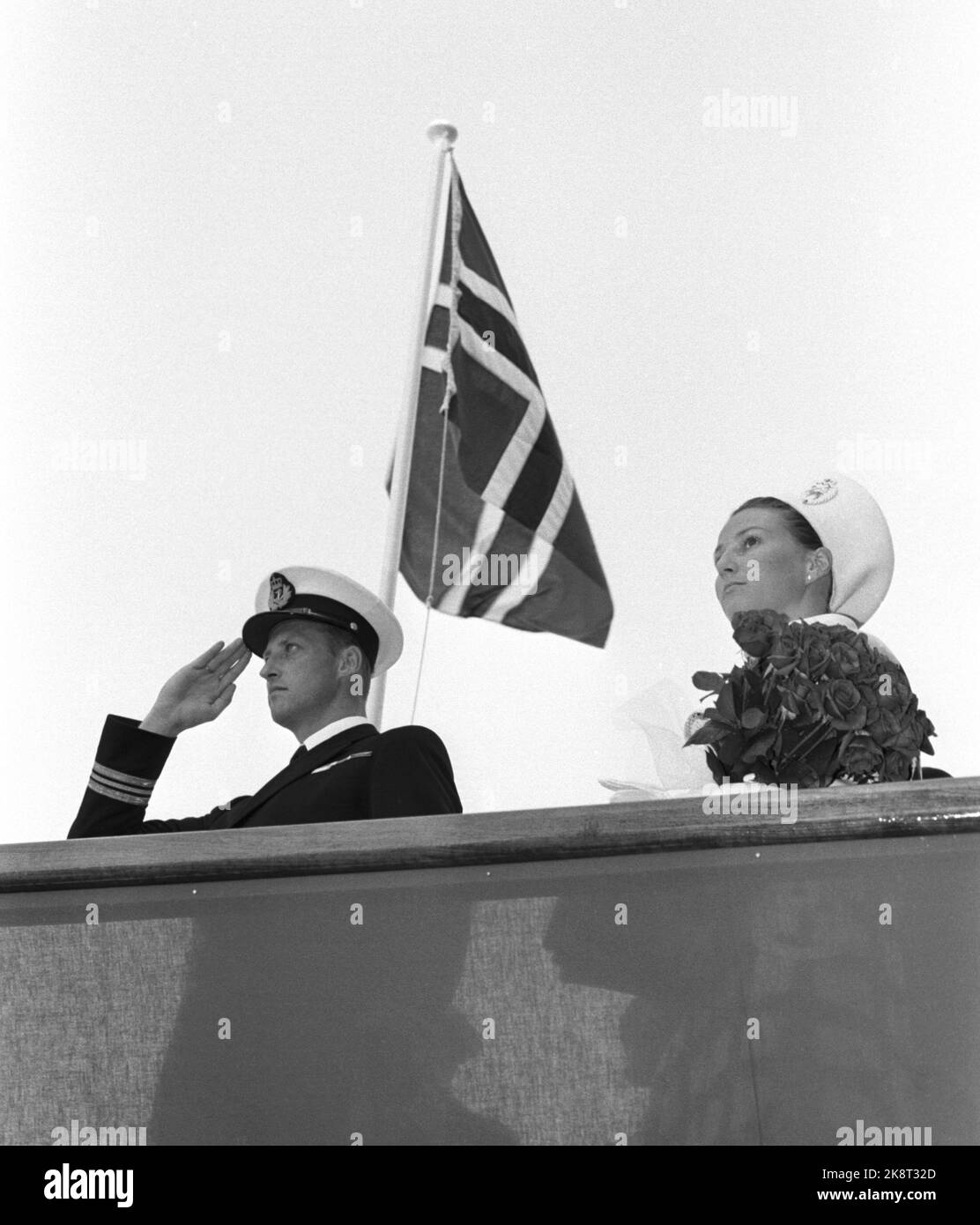 Stord, May 1969. Crown Princess Sonja is the godmother of the tank boat ...