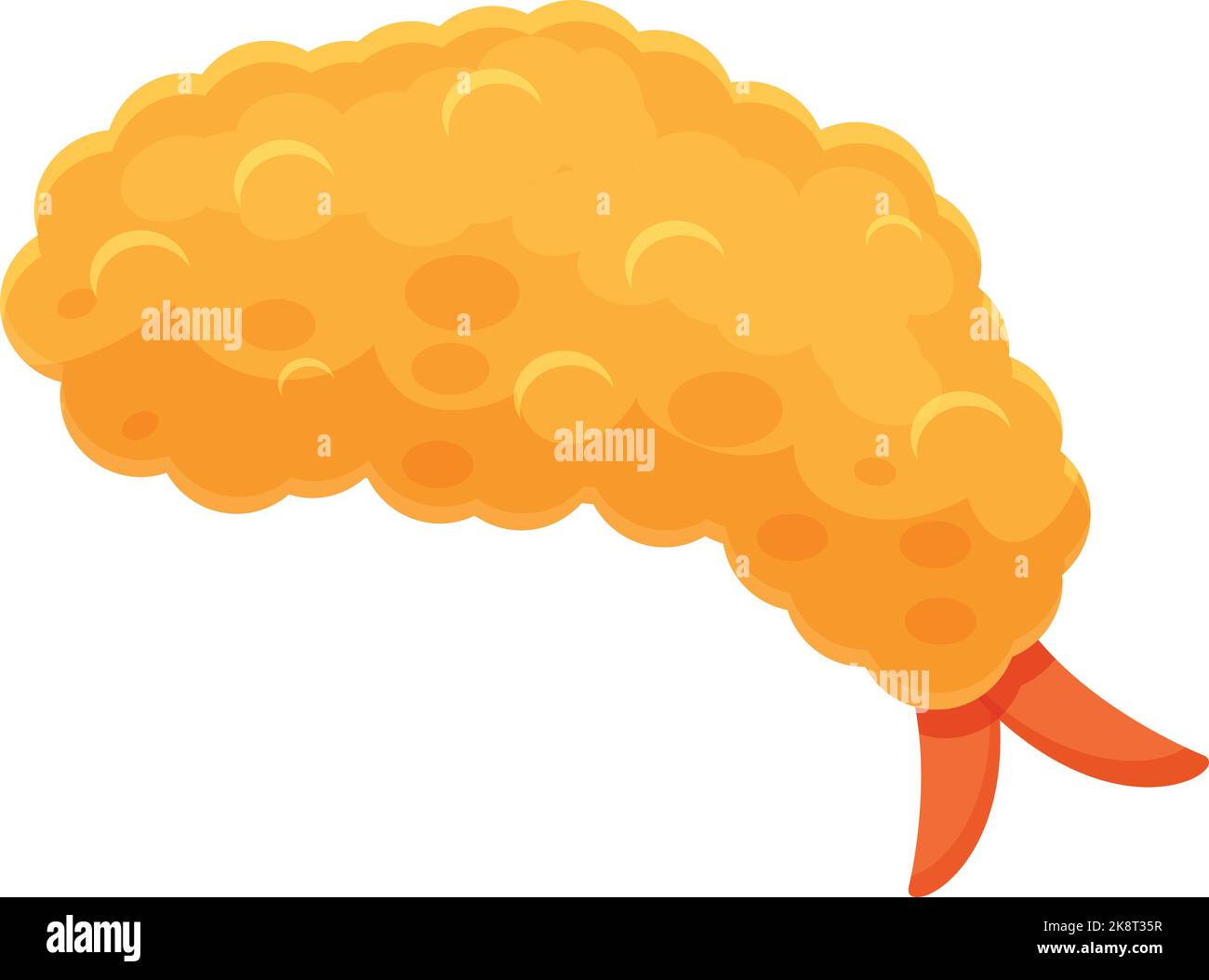 Japan tempura icon cartoon vector. Fried shrimp. Prawn dish Stock ...