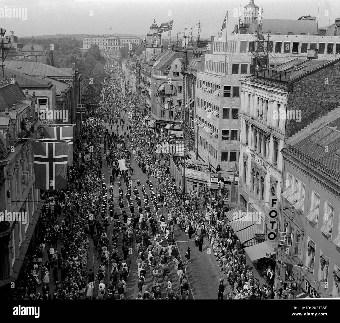 Oslo 19600517 May 17 Celebration at Karl Johan in Oslo. Overview ...