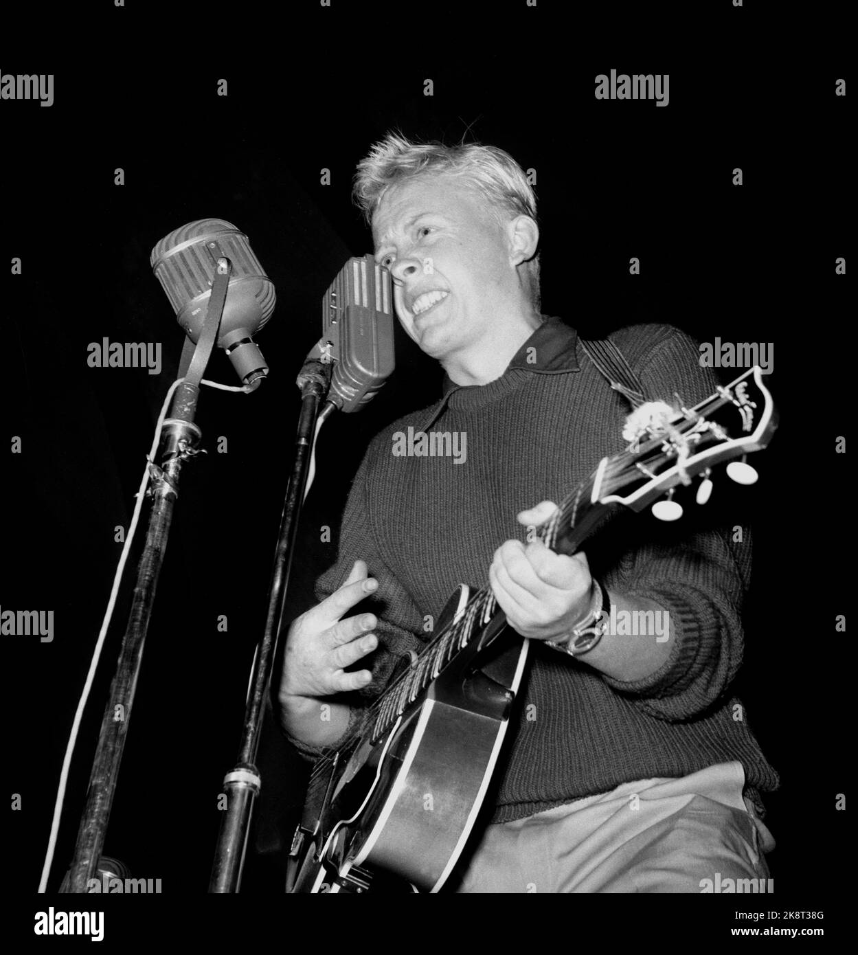 Oslo 19580820. Nordic championship in rock at Jordal Amfi. Scandinavian rock artists competed ...