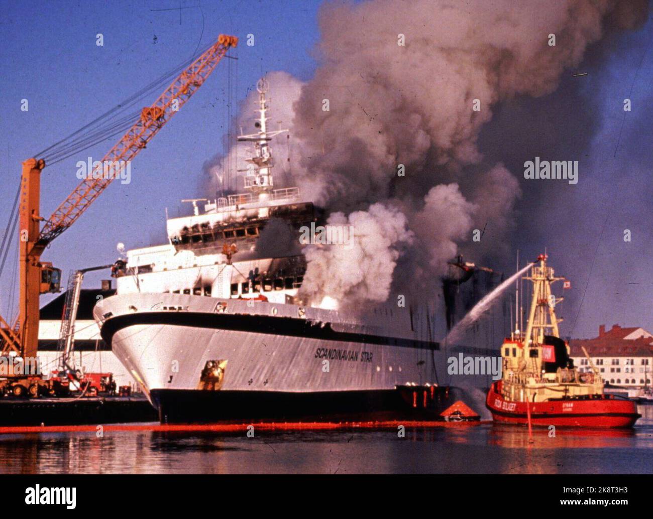Sweden 19900408 fire on board the passenger ferry hi-res stock ...