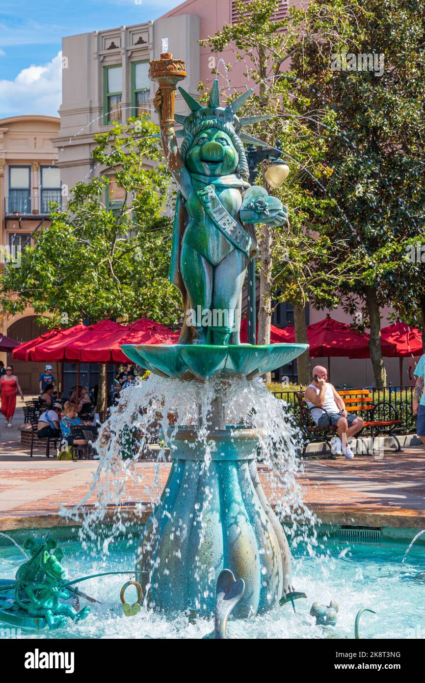 Miss Piggy Fountain in front of Muppet Vision 3D at Hollywood Studios ...
