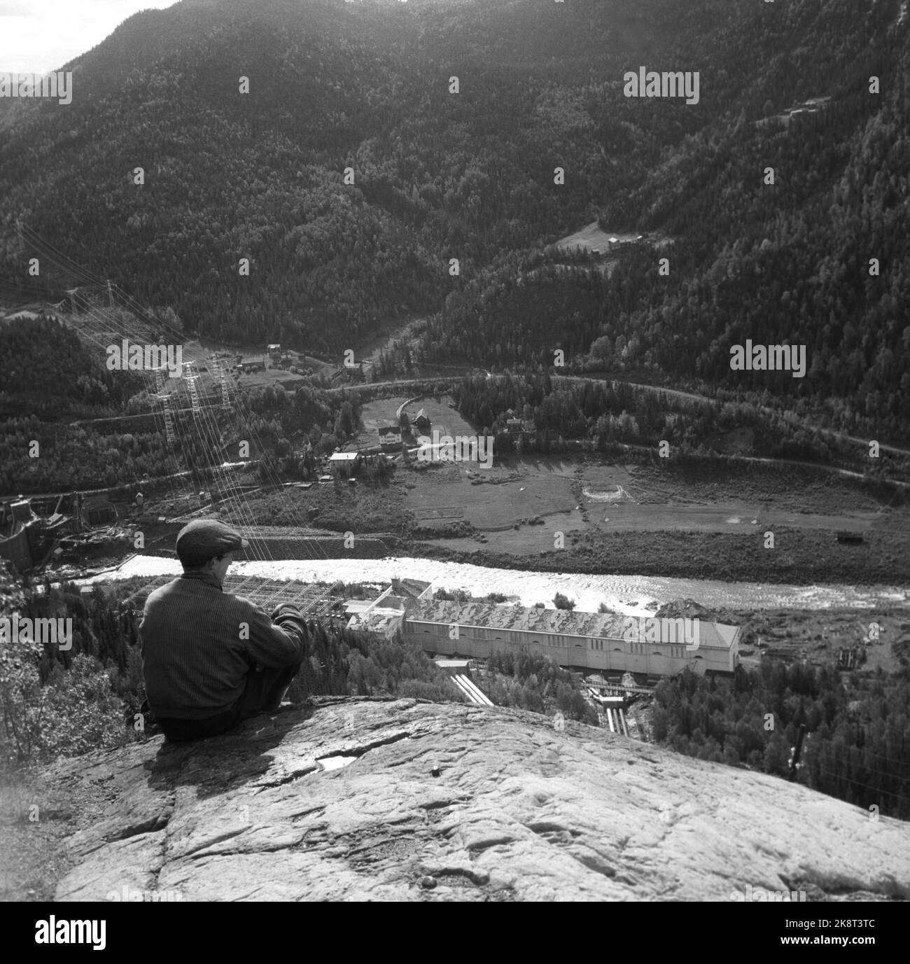 Nore, Numedal 1946. The power development, the power station of Nore II ...