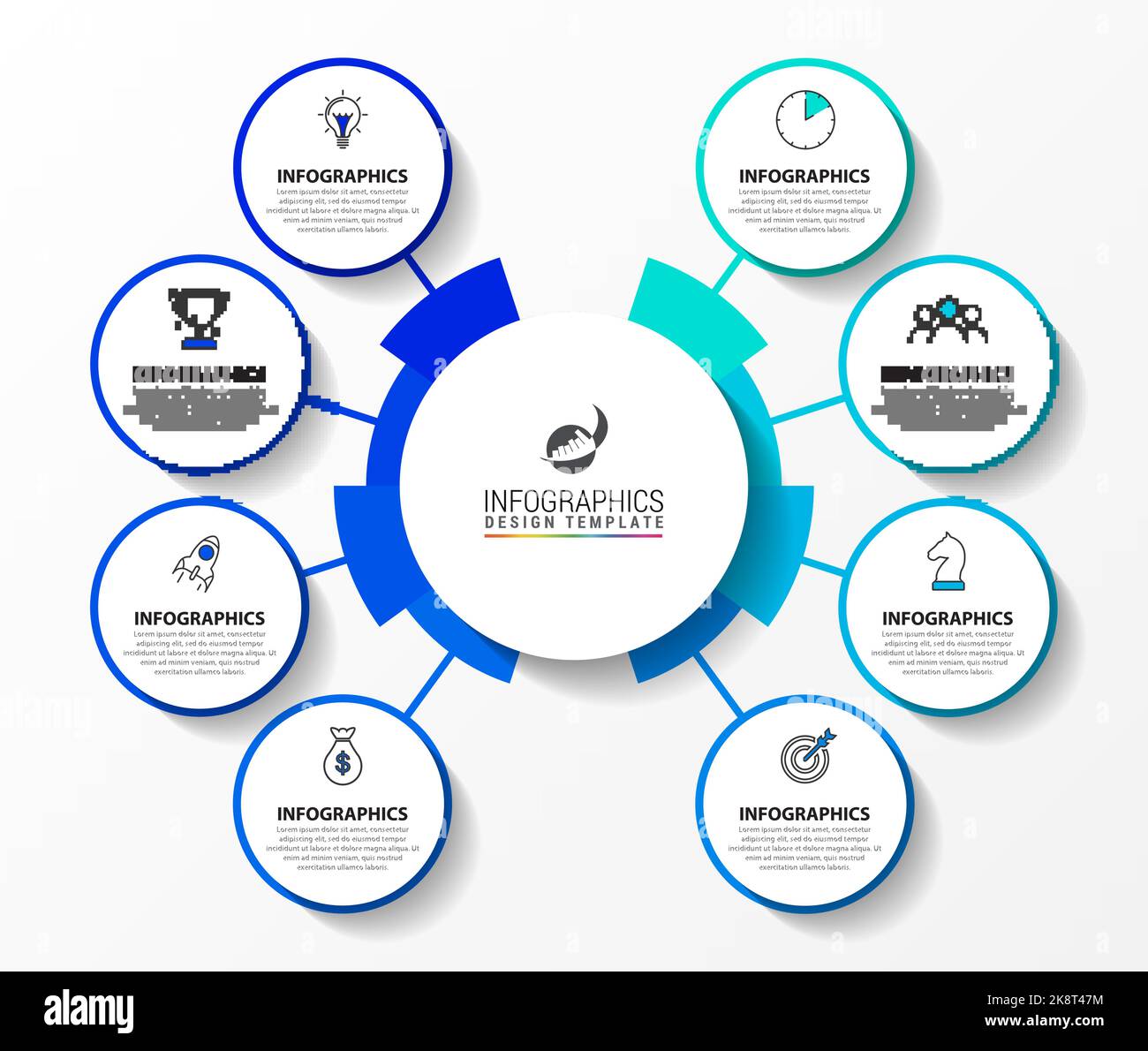 Infographic design template. Creative concept with 8 steps. Can be used ...