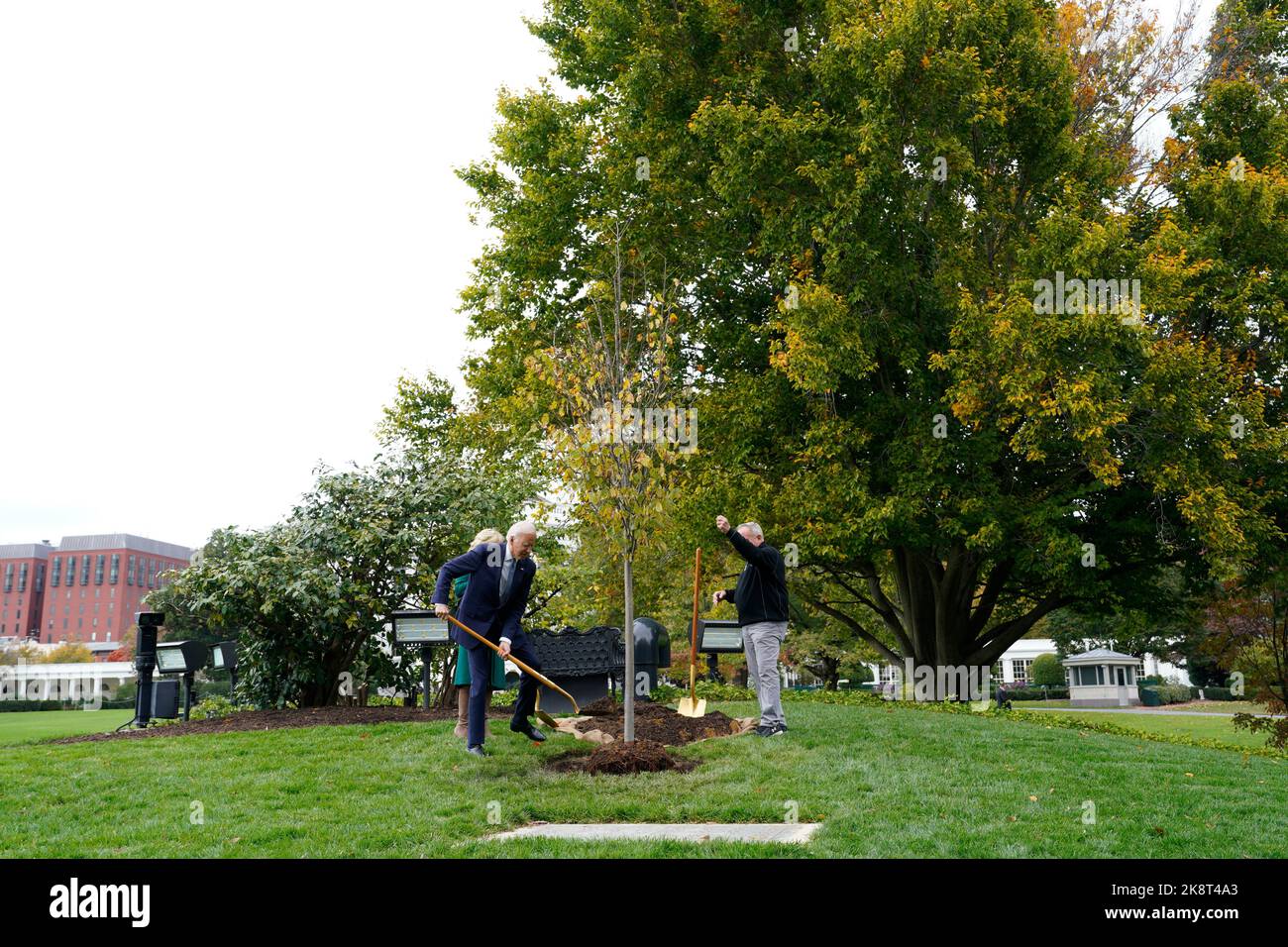 U.S. President Joe Biden and First lady Jill Biden participate in a ...