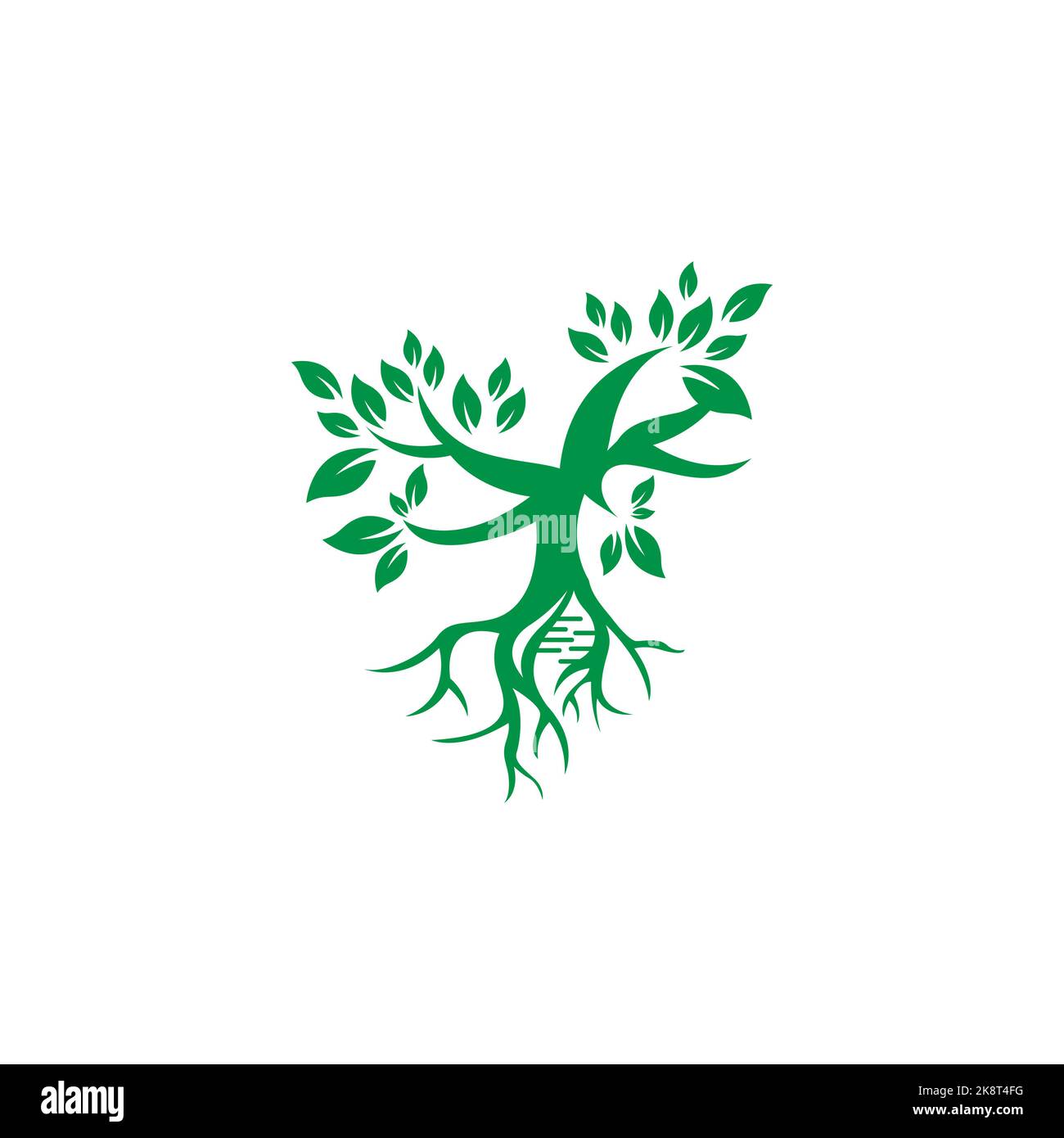 helix dna tree logo design vector icon. simple sign nature DNA strand ...