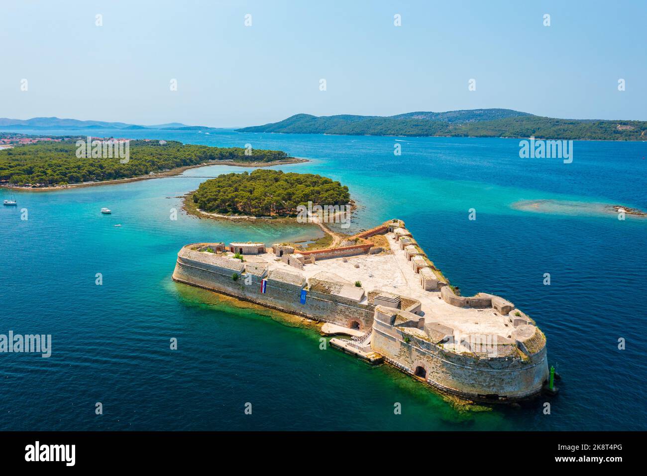 Aerial view about St. Nicholas Fortress (Croatian: Tvrđava sv. Nikole ...