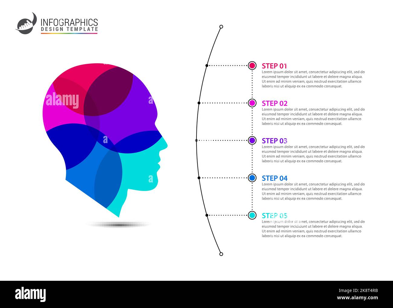 Infographic design template. Creative concept with 5 steps. Can be used ...