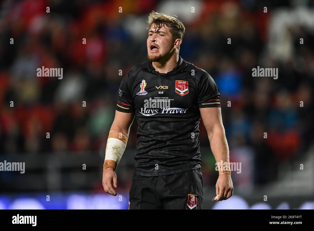 Chester Butler of Wales during the Rugby League World Cup 2021 match ...