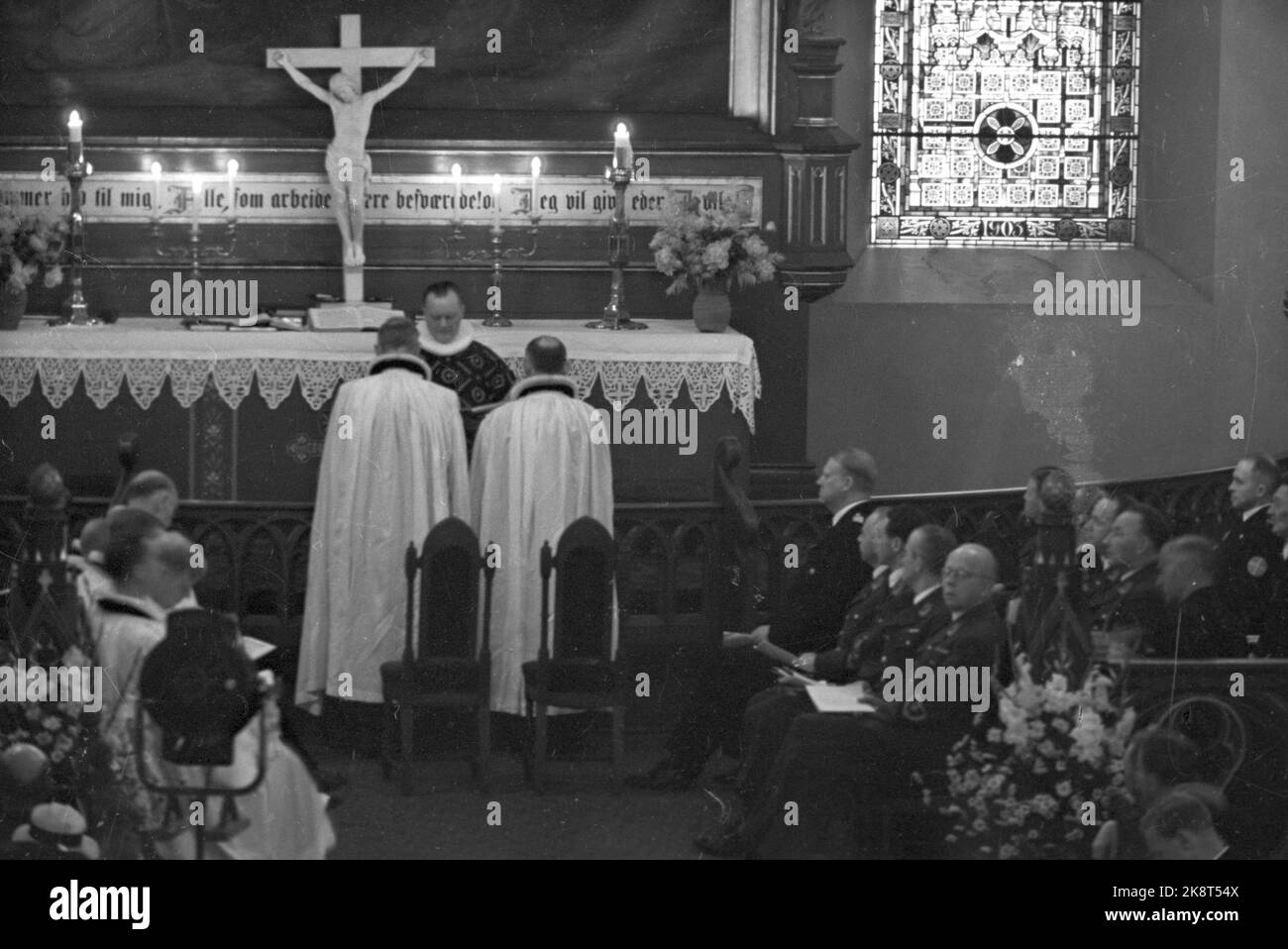 Aage kihle ntb nazism priesthood priest war bishop Black and White ...