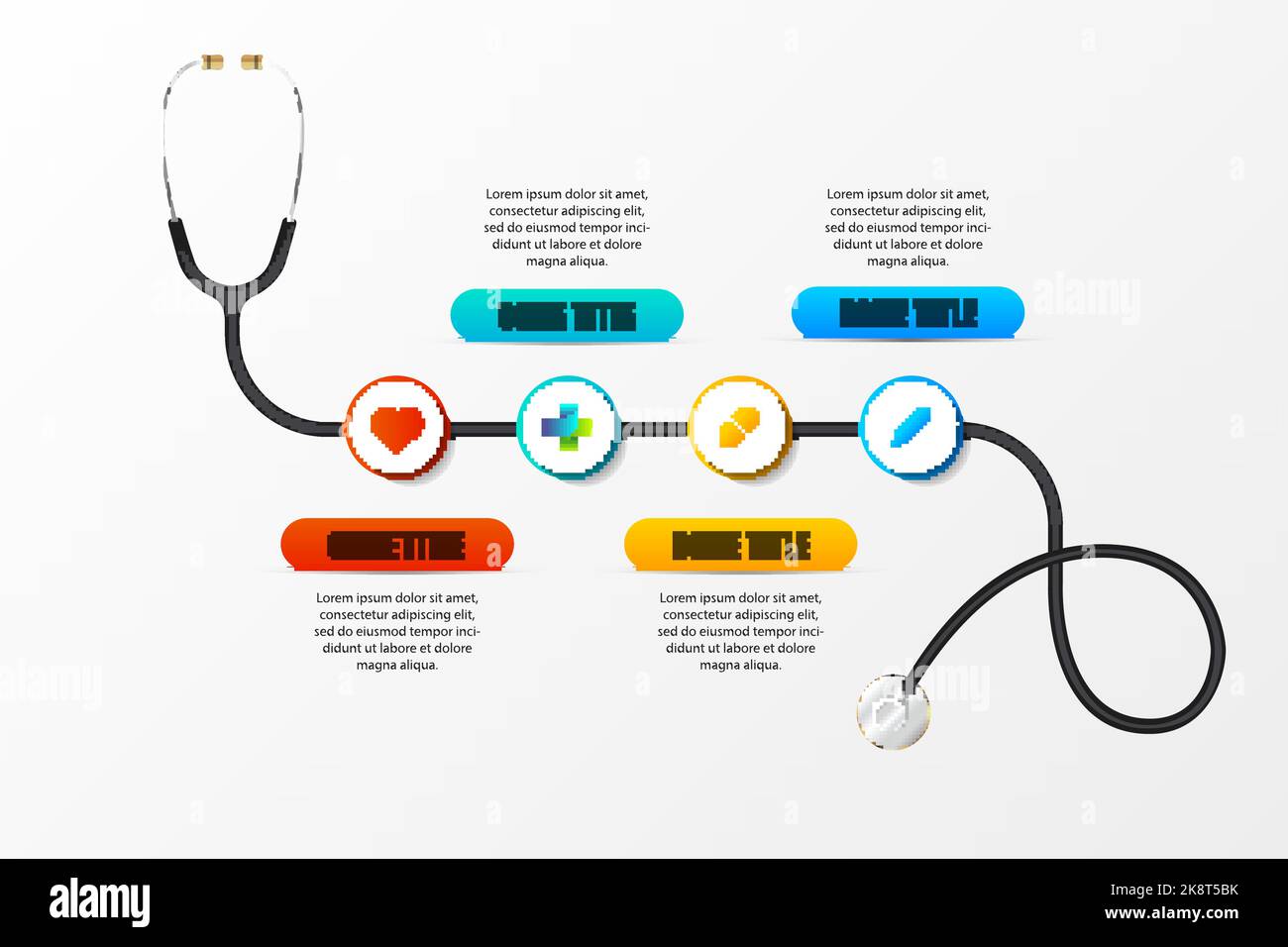 Medical and Health. Infographic design template with stethoscope ...