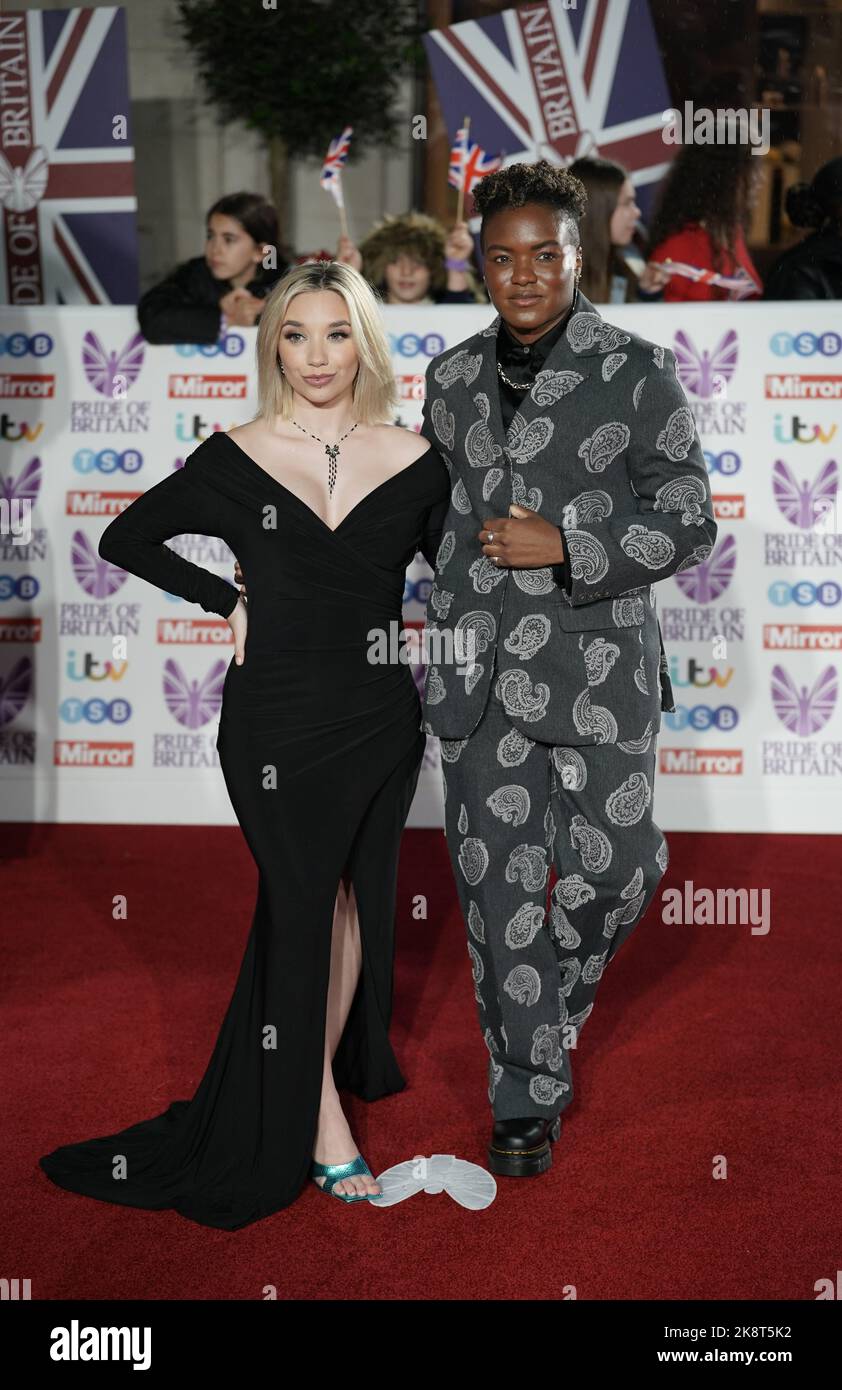 Ella Baig and Nicola Adams arrive for the Pride of Britain Awards held ...