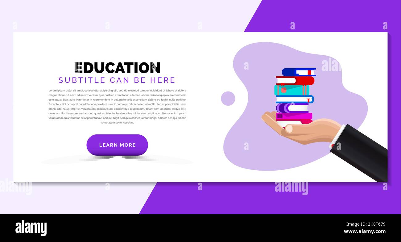 Education concept. Creative template in purple style. Vector ...