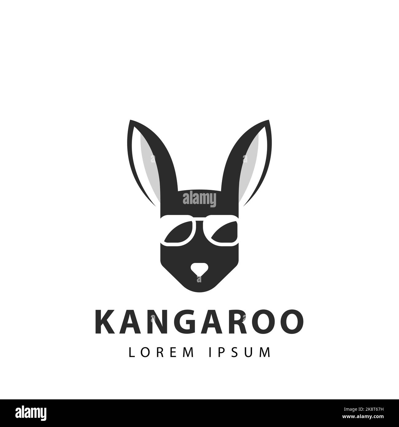 Kangaroo face with sunglasses on white background. Vector illustration ...