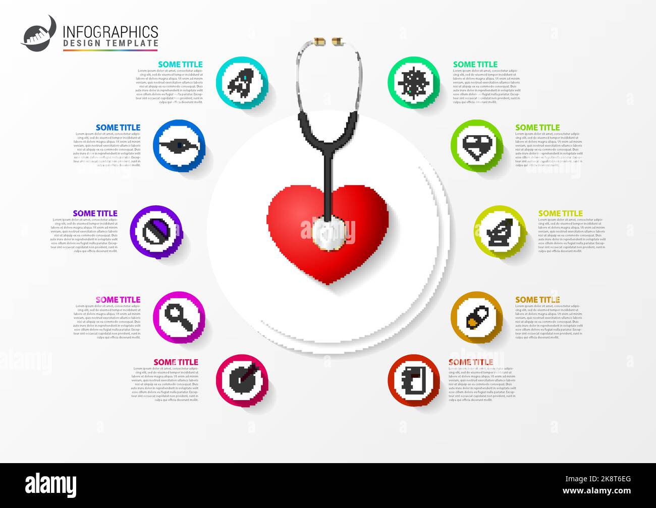 Medical and Health. Infographic design template with stethoscope ...