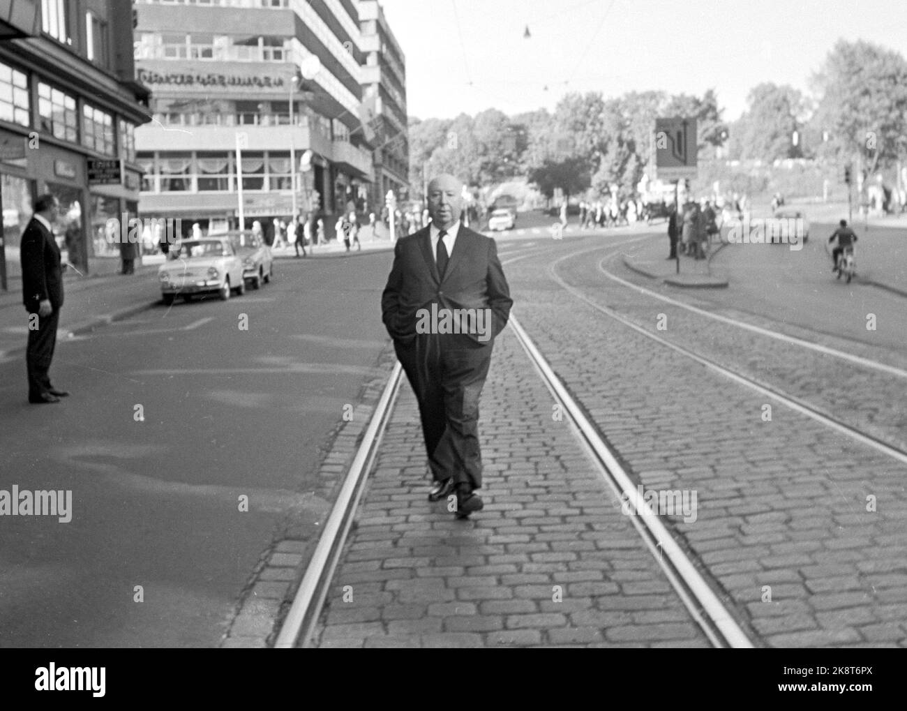 Oslo in the summer of 1966. Horror filmmaker Alfred Hitchcock in Oslo ...