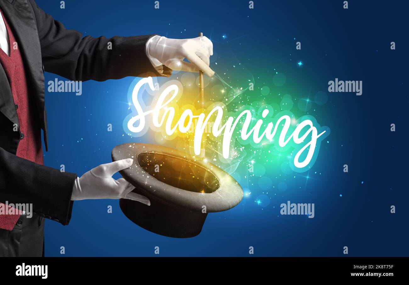 Young magician is showing magic trick Stock Photo - Alamy