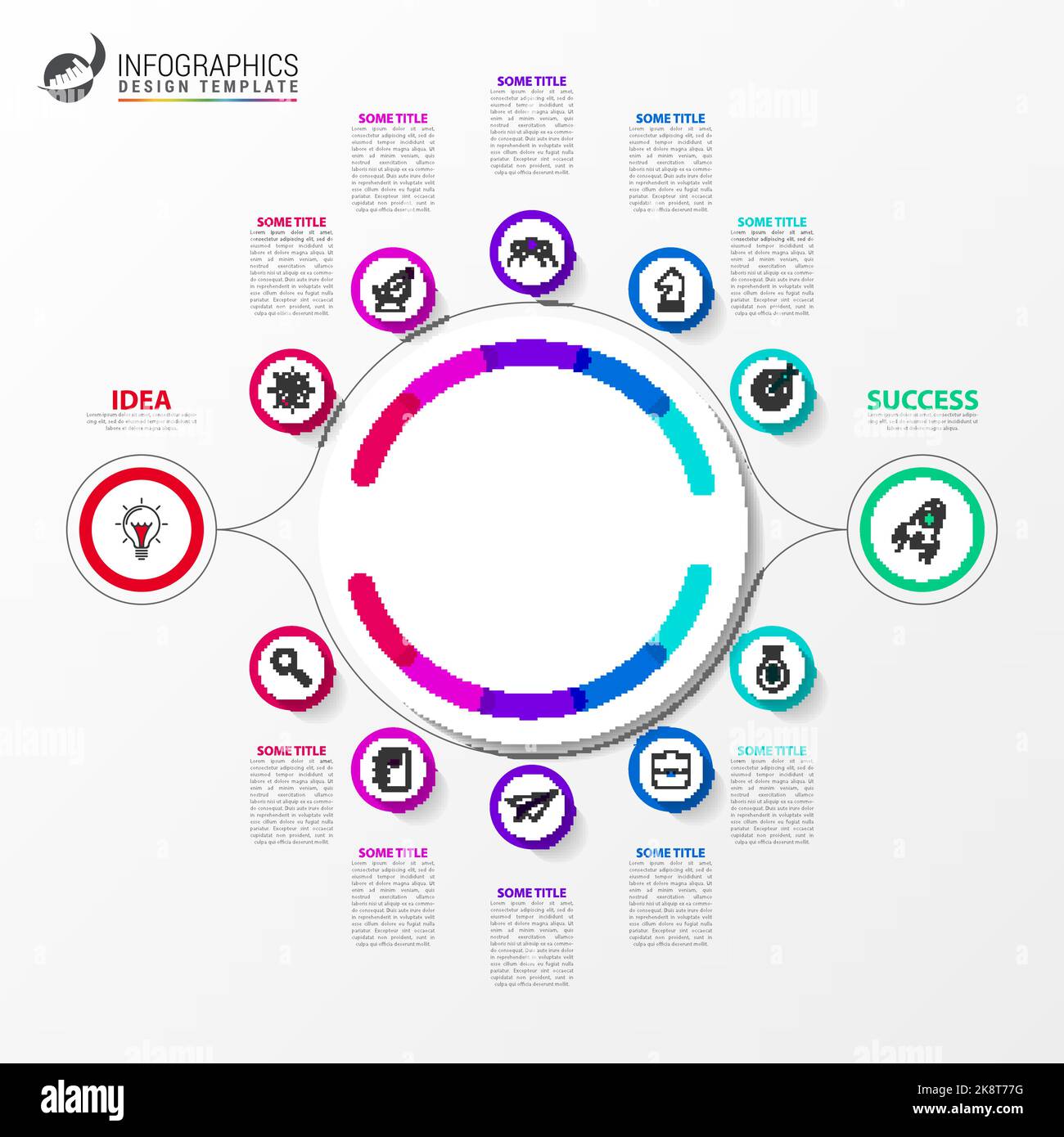 Infographic design template. 2 different paths to success. Can be used ...