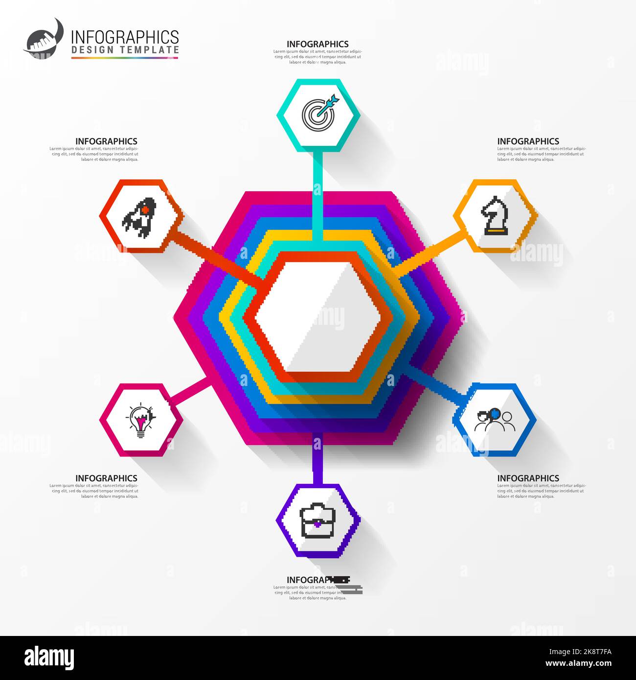 Infographic design template. Creative concept with 6 steps. Can be used ...