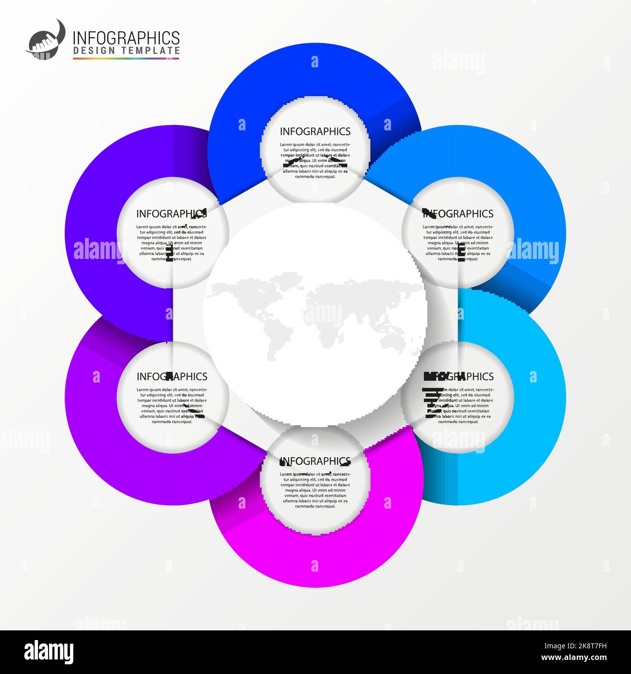 Infographic design template. Creative concept with 6 steps. Can be used ...