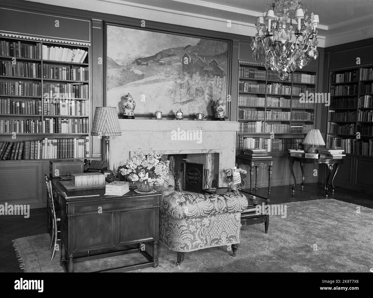 Skaugum, Asker19490511 Interior of the Crown Prince family's residence ...