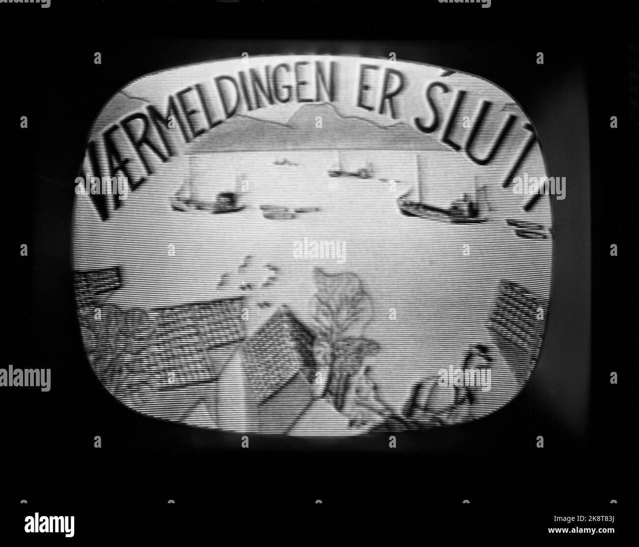 Oslo 19580413 The first week of regular test broadcasts on television ...