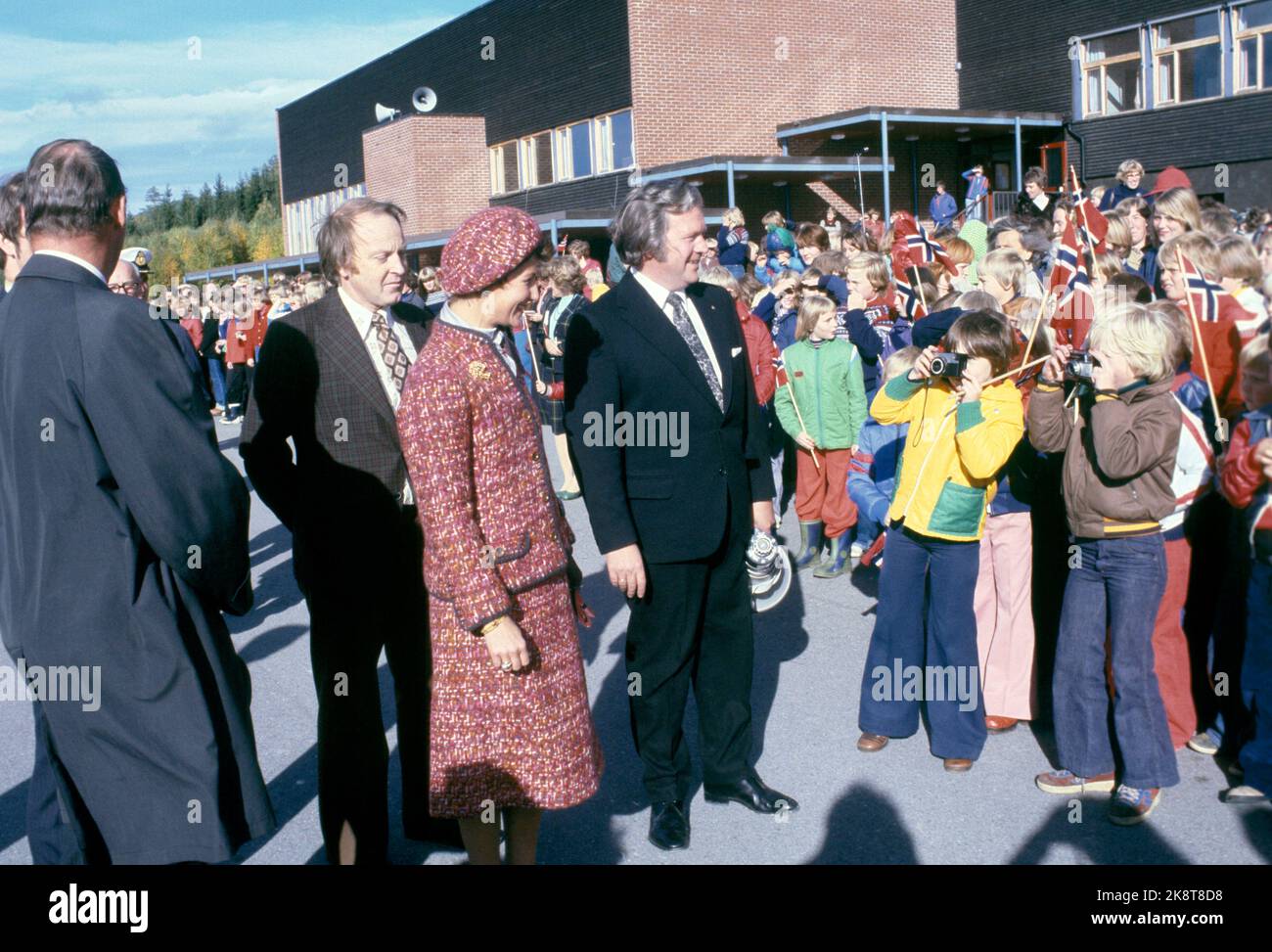 Nord-Odal 29 September 1977. The Crown Prince couple on Hedmarkstur ...