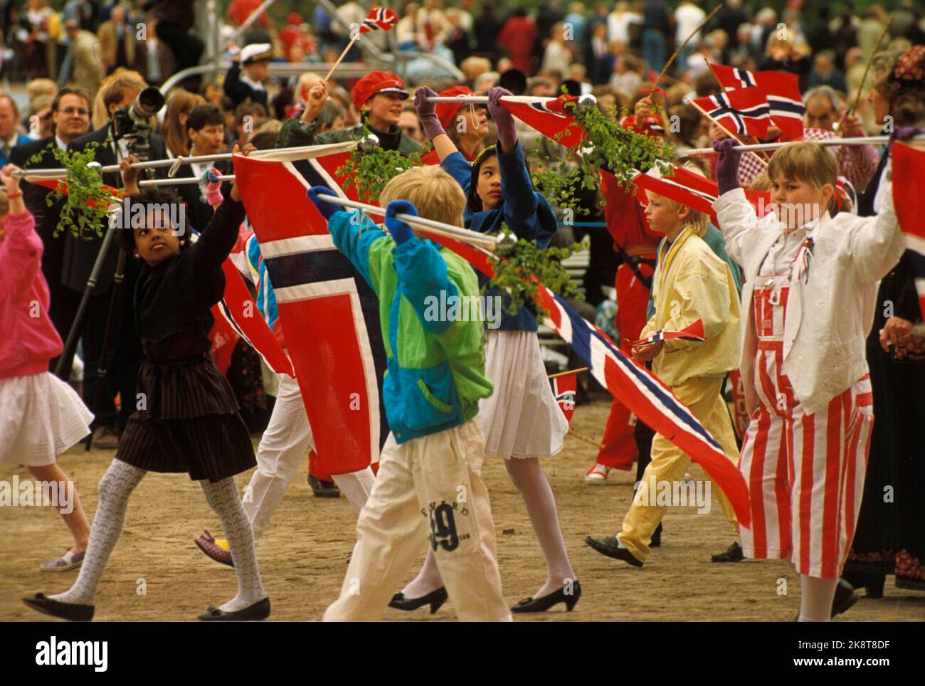 May 17 train in oslo with happy immigrant children photo hi-res stock ...