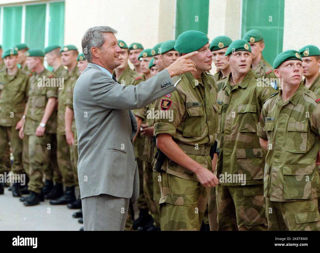 Sarajevo, Bosnia. Prime Minister Thorbjørn Jagland visits the Telemark ...