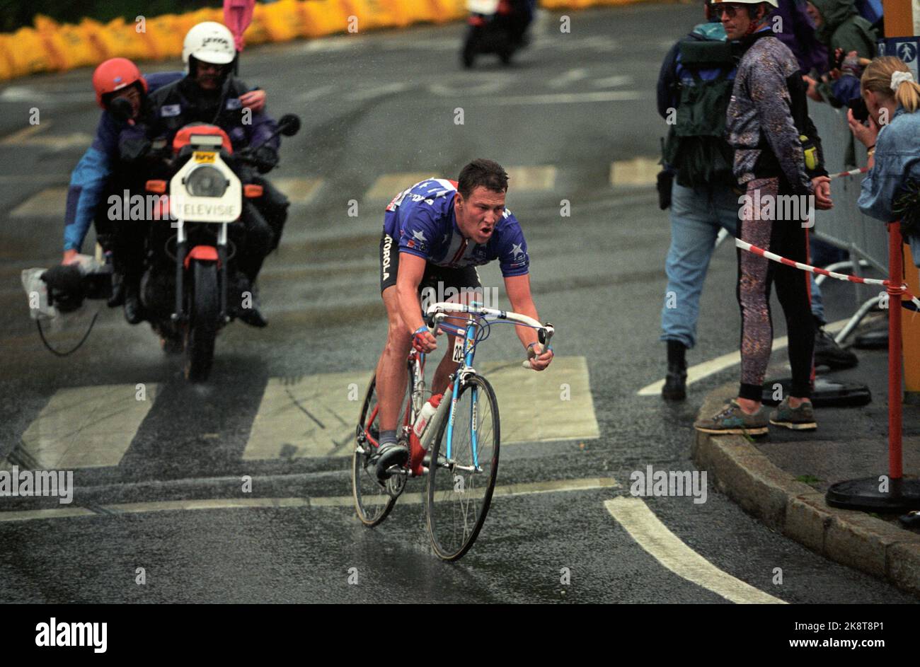 The cycling world cup was arranged in oslo here hi-res stock ...