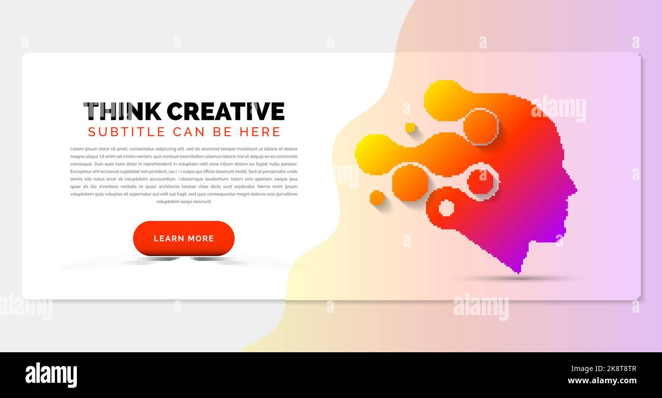 Creative thinking concept. Banner template in modern style. Vector ...
