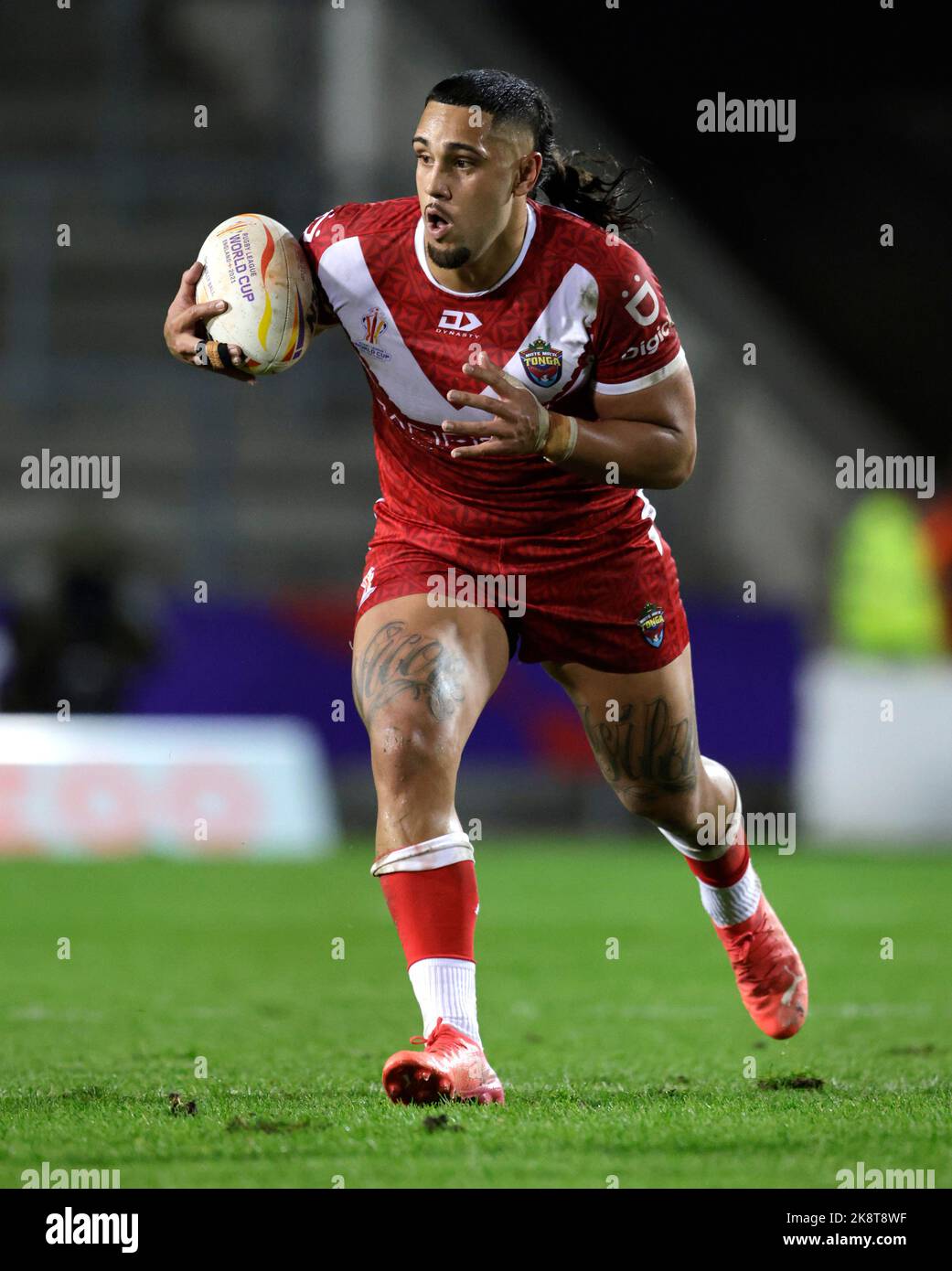 Tonga's Keaon Koloamatangi during the Rugby League World Cup group D ...